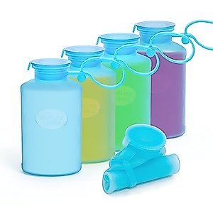 Morlike Silicone Milk Storage Bags, Reusable Breastmilk Containers for Breastfeeding, 9oz/270ml Breast Milk Saver, Leakproof Milk Freezer Pouches, BPA Free (Blue, 5 Pack)