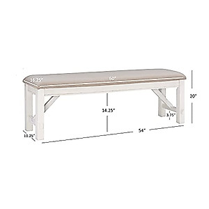 Powell Company Powell Turino Distressed White Dining Bench
