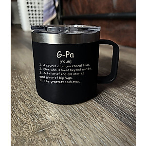 GavinsDesigns G-Pa Noun Insulated Coffee Mug 14Oz (Laser Engraved) - G-Pa Definition Tumbler - G-Pa Mug - Gift For G-Pa - Birthday Gifts - 14Oz Tumbler G-Pa Gifts - Mother's Day - Christmas Gift