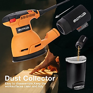 Random Orbital Sander 5" Electric Power Sander 6 Variable Speed 120 V 2.8Amp Electric Sander Kit Max 12,500RPM with Carrying Bag, 15 PCS Sandpaper, Orbit Sander for Woodworking/DIY Home Improvements