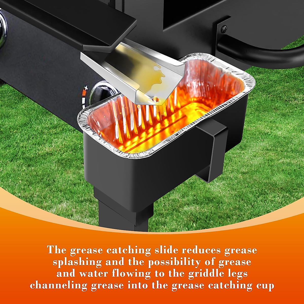 Uniflasy Griddle Grease Catcher Drip Cup with 𝟮𝟬𝗣𝗰 Grease Cup Liners for Blackstone 17, 22, 28, 30,36 inch, Grease Tray Cup Accessories for Blackstone Griddle, Drip Pans for Blackstone