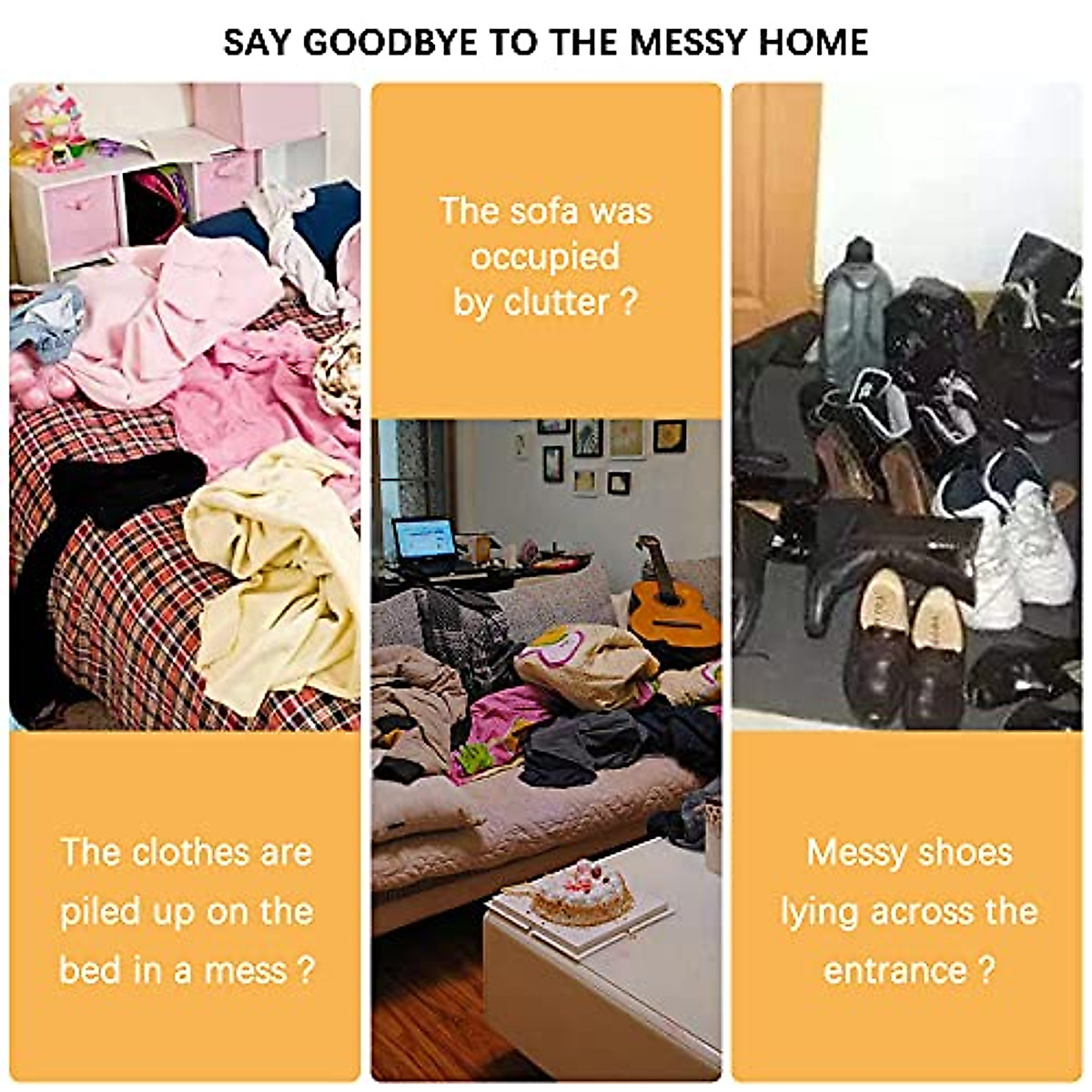 ZZBIQS 5 Tiers Metal Garment Clothing Rack Hanging Clothes Organizers with Shelves and 4 Side Hook , Compact Armoire Storage Rack, 33.8" L x 17.3" W x 68.5" H, Max Load 115 LBS, Black