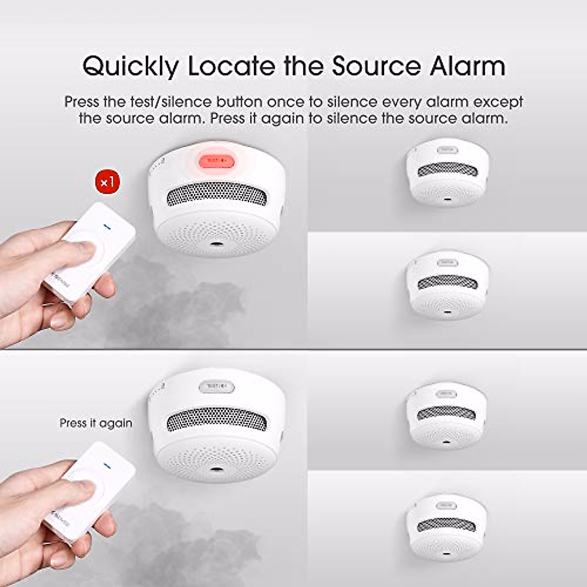 X-Sense Remote Controller RC01 for X-Sense Link+ Wireless Smoke & Carbon Monoxide Detector Alarms (1-Pack)