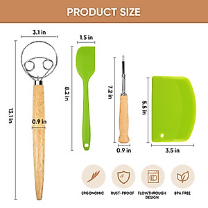 Danish Dough Whisk - Bread Whisk, Dutch Whisk for Dough, With Dough Scraper Bread Cutter, Bread Lame Dough Scoring Tool + 5 Blades and Case, Bread Making Tools