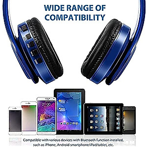 YTDTKJ Nakano Miku Bluetooth Headphones,The Quintessential Quintuplets Headphone with Build-in Mic,Foldable Over Ear Wireless Headphones,Hi-Fi Stereo for Cosplay,Blue, 17TTAXXCB06390B63FQTF