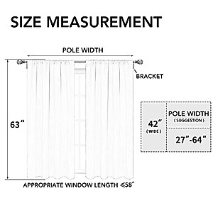Easy-Going Rod Pocket Blackout Curtains for Bedroom, Room Darkening Window Curtains for Living Room, Thermal Insulated Noise Reduction Solid Window Drapes, 2 Panels(42x63 in, Ivory)