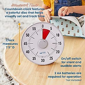 ECR4Kids Mobile Book Cart with Countdown Timer, Classroom Bookshelf, Natural