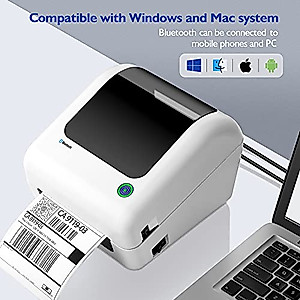 JADENS Bluetooth Thermal Label Printer - Shipping Label Printer for Shipping Packages&Postage, Wireless Printer for iPhone, Android&PC, Compatible with Amazon, Ebay, USPS, 4x6 Label Maker Machine