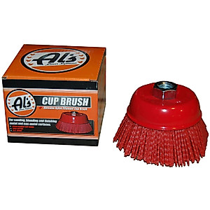 Al's Liner Abrasive 180 Grit Nylon Bristle Cup Brush - 4 Inch - Safe for Use on Metal, Wood, Aluminum and Plastic Surfaces (TOOR4)