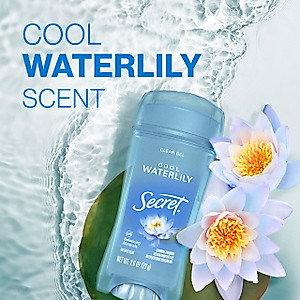 Secret Fresh Antiperspirant Deodorant for Women, 72hr Breathable Sweat & Odor Protection, Instant Freshness & Gentle, PH Balancing Minerals, Clear Gel, Cool Waterlily Scent, 2.6 oz (Pack of 3)
