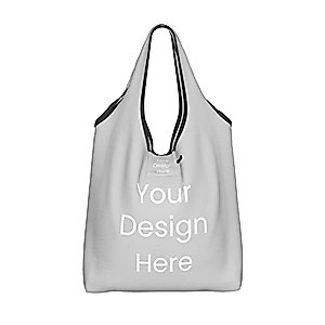 Custom Tote Bags Personalized Bags For Women Men With You Text Logo Picture Unisex Design Your Own Tote Bag For Daily Use Gifts, Lightgrey