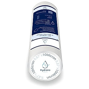 Hydraira 4-Pack 10 Micron 9.87” x 2.5” Sediment Water Filter Replacement Cartridge for Any Standard RO unit | Whole House RO System | Whole House Sediment Filtration CG9870010