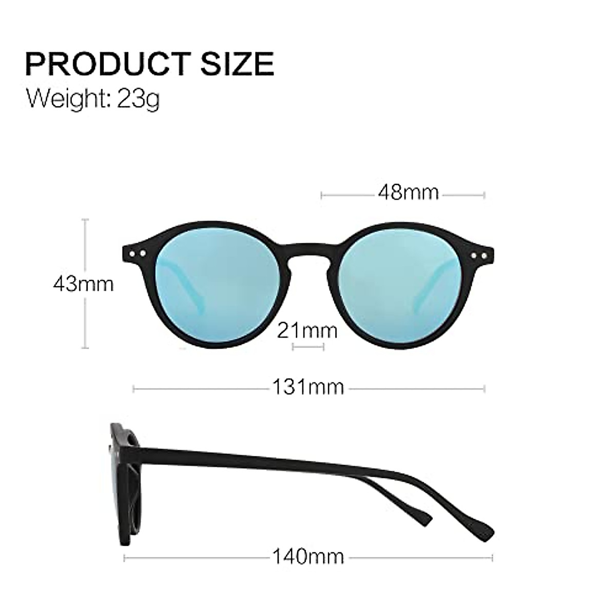 ZENOTTIC Polarized Round Sunglasses, Stylish Sunglasses for Men and Women Retro Classic, Multi-Style Selection