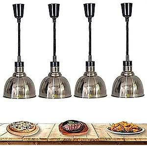 LINKANRUO Commercial Food Heat Lamp Warmer to Keep The Food Fresh and Delicious for Buffet, Ideal for Steak, Pizza and Chicken, Professional Freestanding Heating Light,4pack Lamps