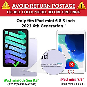 Tading Case for iPad Mini 7 A17 Pro Mini 6 8.3 Inch iPad Mini Case for Kids, Cute Butterfly Shockproof EVA Foam Stand Cover for iPad Mini (6th 7th Generation) 8.3" Tablet for Girls - Pink