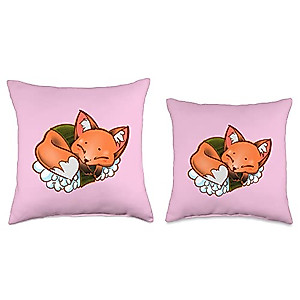 Kids Designs by Content Design Studio Little Fox, Sushi, Girl, Boy, Children, Kawaii Cult Throw Pillow, 16x16, Multicolor