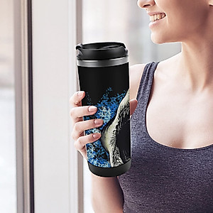 Evil Shark Teeth Travel Coffee Mugs with Lid Insulated Cups Stainless Steel Double Wall Water Bottle