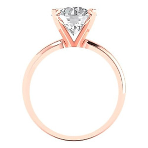 Clara Pucci 2.50ct Round Cut Solitaire Moissanite Excellent Engagement Bridal Promise Anniversary Ring in 18K Rose Gold Size 8.75