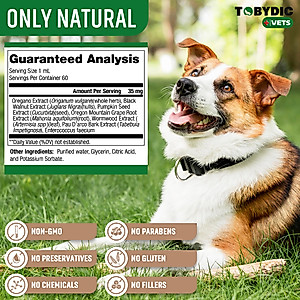 Tobydic Broad Spectrum Herbal Medicine with Probiotic for Cats & Dogs - Prevention & Treatment Helps to Remove Toxins and Parasites -Medication & Supplement Drops - Made in USA