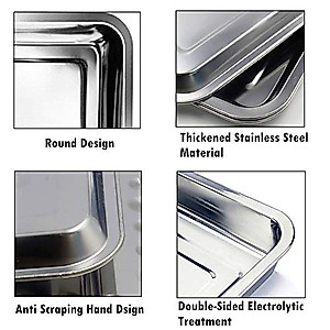 Tattoo Stainless Steel Tray - Yuelong 2 Pack 13.5'' X 10'' Stainless Steel Tattoo Trays Dental Medical Tray Piercing Instrument Tray Flat for Tattoo Supplies Tattoo Kits