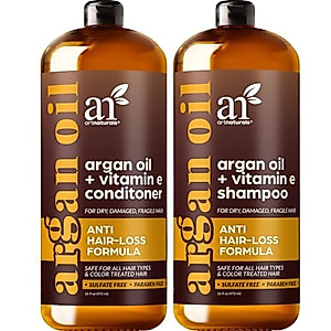 artnaturals Moroccan Argan Oil Hair Loss Shampoo & Conditioner Set - (2 x 16 Fl Oz / 473ml) - Sulfate Free Hair Regrowth for Men & Women