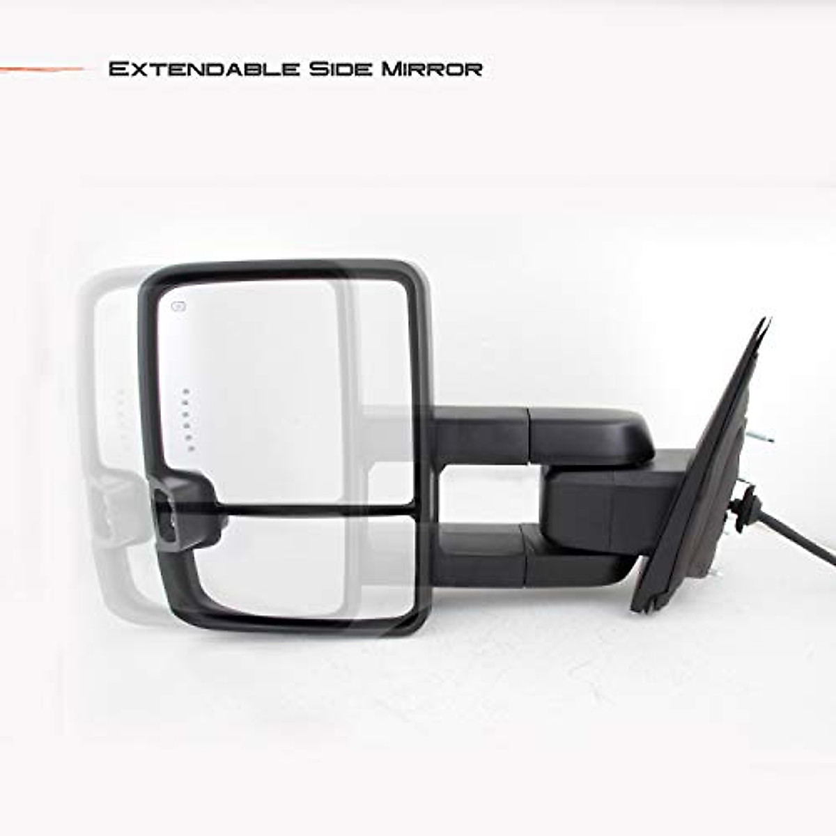 AKKON - For 14-18 Silverado Sierra Pair of Power Fold + Heated + Turn Signal Glass Side Black Texture Towing Mirrors