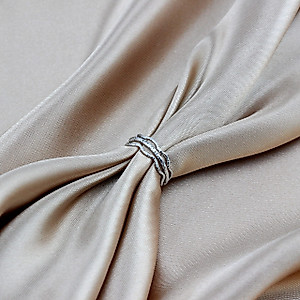 Silvershake Set of 3 White Gold Plated 925 Sterling Silver Round Diamond Cut Wiggle Wave Minimalist Thin Band Skinny Wire Stackable Ring Handmade Jewelry for Women Size 9