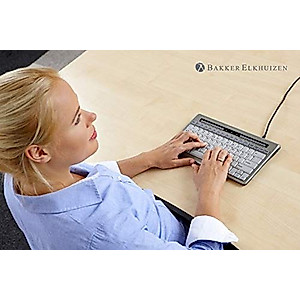 BakkerElkhuizen S-Board 840 Keyboard Ergonomic Compact, Lightweight for use with Laptop and Desktop PCs., an Integrated Numeric pad, a Larger Enter Key, and Two USB Ports.