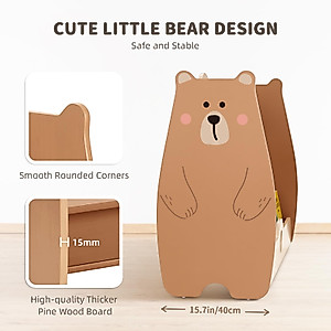 OOOK Solid Wood Pine Montessori Bookshelf, 4 Tier Nursery Book Shelves, Kids Bookshelf for Classroom, Durable Book Shelf for Kids Rooms, Perfect for Playroom, Bedroom, Study Living Room, Nursery