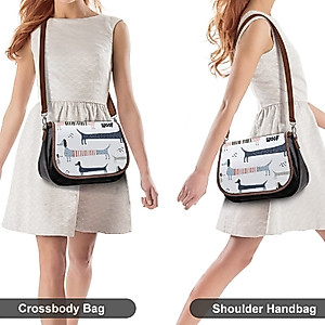 delayer Satchel Bag For Women Scandinavian Dachshund Dogs Waterproof Leather Crossbody Handbag Messenger Bag For Ladies