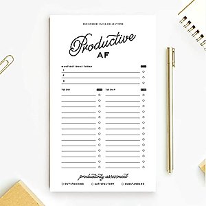 Bliss Collections To Do List Notepad, Productive AF, Magnetic Weekly and Daily Planner for Organizing and Tracking Grocery Lists, Appointments, Reminders, Priorities and Notes, 4.5"x7.5" (50 Sheets)