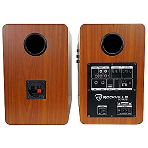 Rockville ELITE-5C Classic Wood 800w Home Theater 5.25" Bluetooth Bookshelf Speakers