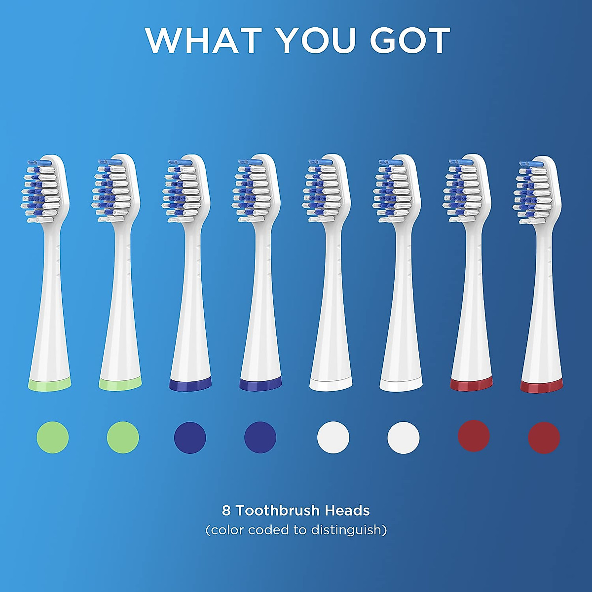 Replacement Toothbrush Heads for Waterpik Complete Care 5.0/9.0 (CC-01/WP-861), STRB-8WW, (8-Pack, White)