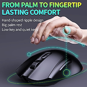 ZJFKSDYX C104 Wireless Gaming Keyboard and Mouse Combo - RGB Backlit, Mechanical Feel, Anti-ghosting, Rechargeable Battery, 7D 3200DPI Mice for Gamers