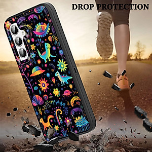 BFUKVOU for Galaxy A54 5G Case,Dual Layer Hybrid (Magnetic Mount Friendly) Shockproof Drop Protection Impact Phone Cover Case for Samsung Galaxy A54 5G 6.4 inch,Cute Joyful Dinosaur