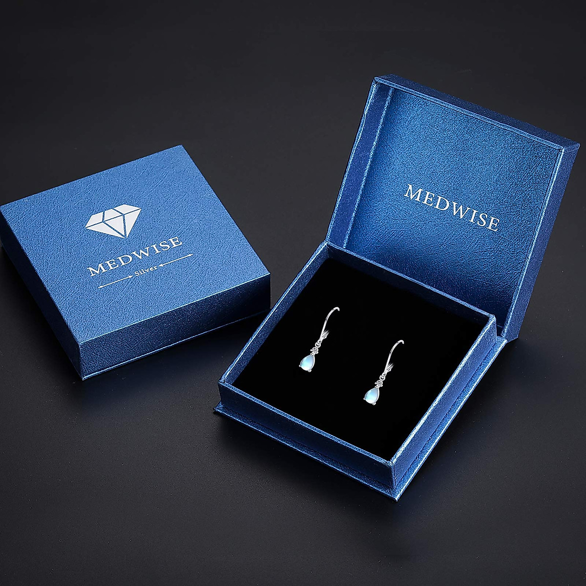 Moonstone Leverback Earrings for Women 925 Sterling Silver Teardrop Bridal Dangle Earrings Moonstone Dewdrop Earrings Moonstone Jewelry Gifts for Daughter Ladies Hypoallergenic Earrings