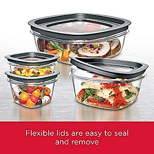 Rubbermaid Meal Prep Premier Food Storage Container, 28 Piece Set, Grey & Meal Prep Premier Food Storage Container, 10 Piece Set, Grey
