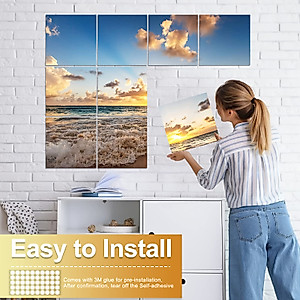 Dmsky Art Acoustic Panels,48“x36”Acoustical Wall Panel, Decorative Sound Absorbing Panel for Walls, Studio Acoustic Treatment Soundproof Wall Panel,12 Pack,Beach