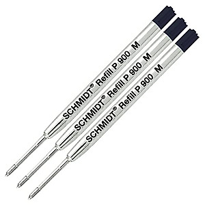 3 Pack - Ball Point Refill - Black Ink Medium Schmidt P900 Parker Style