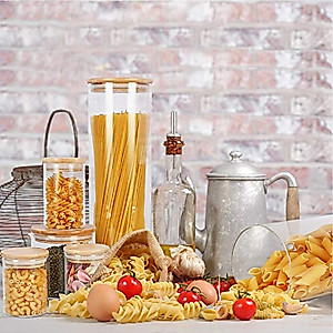 6 oz Glass Jars with Bamboo Lids , Borosilicate Glass Airtight Canisters sets, Glass Food Storage Container, Pantry Organization and Storage Jars, Kitchen Canisters Sets, Spice Jars of 15