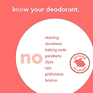 Hello Peach Aluminum Free Deodorant for Women + Men, Natural Fragrance, Dermatologically tested, Baking Soda Free, Parabens Free, Dye Free, 24 Hour Odor Protection, (Pack of 2)