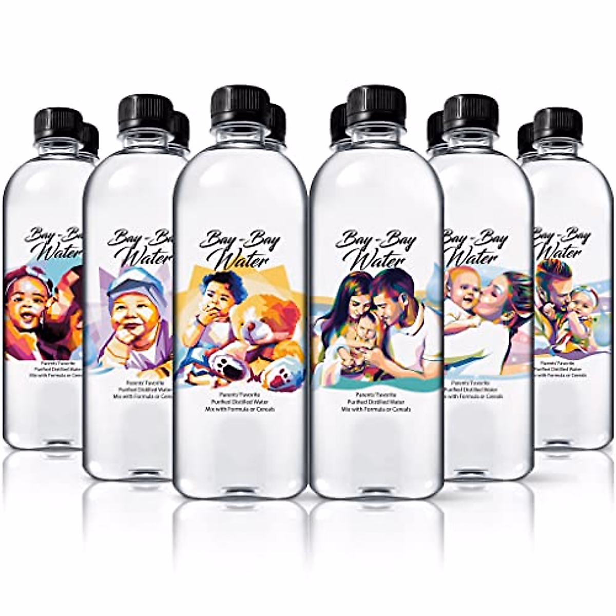 Bay Bay Water - Purified Distilled Water for Babies - 16.9 oz. - Use for Everyday Drinking, Infant Formula, Milk, and Baby Cereal - BPA Free - No Fluoride, Phosphate - Prevent Mineral Overload (16.9 Fl Oz (Pack of 12))