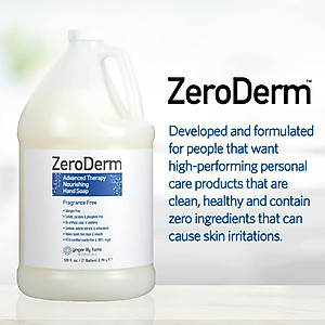 Ginger Lily Farms Botanicals ZeroDerm Advanced Therapy Nourishing Liquid Hand Soap Refill 100% Vegan Cruelty-Free Fragrance-Free, Unscented, 128 Fl Oz