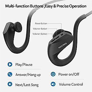 Sport Headphones,Bone Conduction Headphones:Wireless Air On-Ear Earbuds Built-in Noise-Canceling Mic,IPX7 Waterproof Bluetooth Headphones for Workout Running Cycling Yoga Hiking Driving Travel, Black