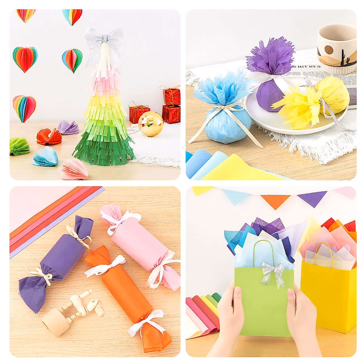 Simetufy 330 Sheets Tissue Paper for Gift Bags, 20 Colors 14 x 10 Inch Art Tissue Paper Bulk, Gift Wrapping Tissue Paper for Crafts, Holiday, Birthday, Halloween, Christmas and DIY Project