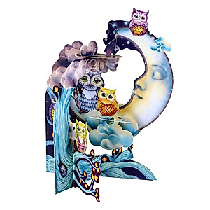 Santoro Pendulum, 3D Pop Up Greeting Card - Owls - Birthday Card for Him, for Her, for Kids, Birthday