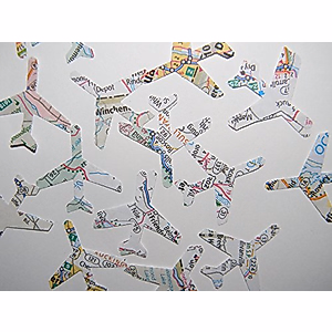 100 road atlas map airplane airplanes confetti hand punched die cuts party decor party supplies