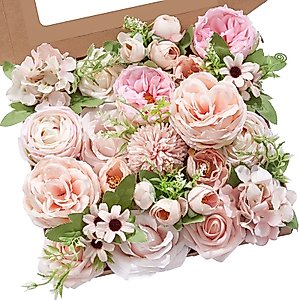 Serwalin Artificial Flowers Pink Wedding Flowers Silk Flowers with Stems Fake Cake Flowers for Wedding Bouquets Centerpieces Spring Decor Baby Shower Decoration