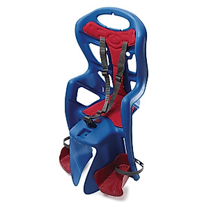 Bellelli Child Bike Seat, Kids Bike Seat Carrier, Child Seat for Bikes, Pepe, Clamp with Rack Mount, Blue, Made in Italy