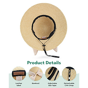 UWILL Cute Sun Hat Womens Wide Brim Foldable Straw Hats Beach Sun Hats for Women Floppy Summer Hats UPF 50+ (as1, Alpha, m, l, Beige) 1
